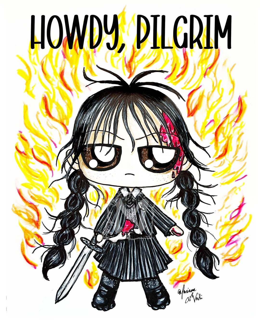 Chibi Wednesday Howdy Pilgrim - Etsy