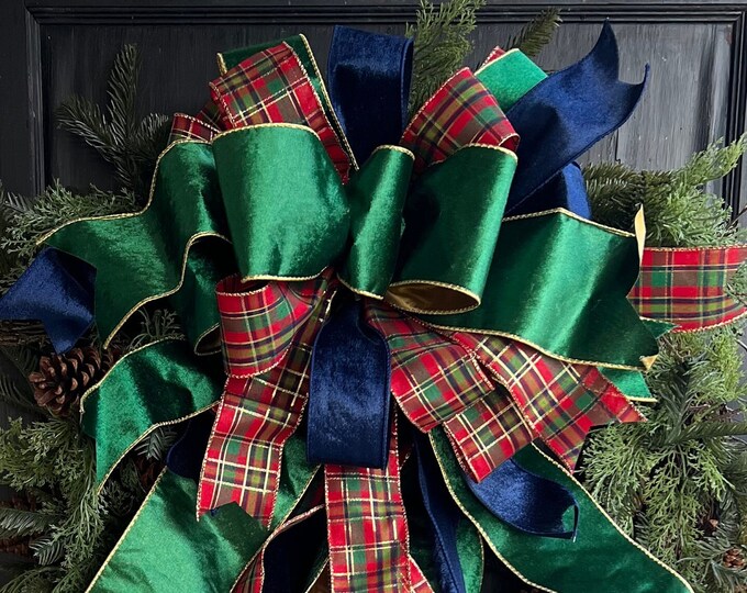 The Silas Navy Blue, Emerald Green, Gold, Red, & Tartan Plaid Christmas ...