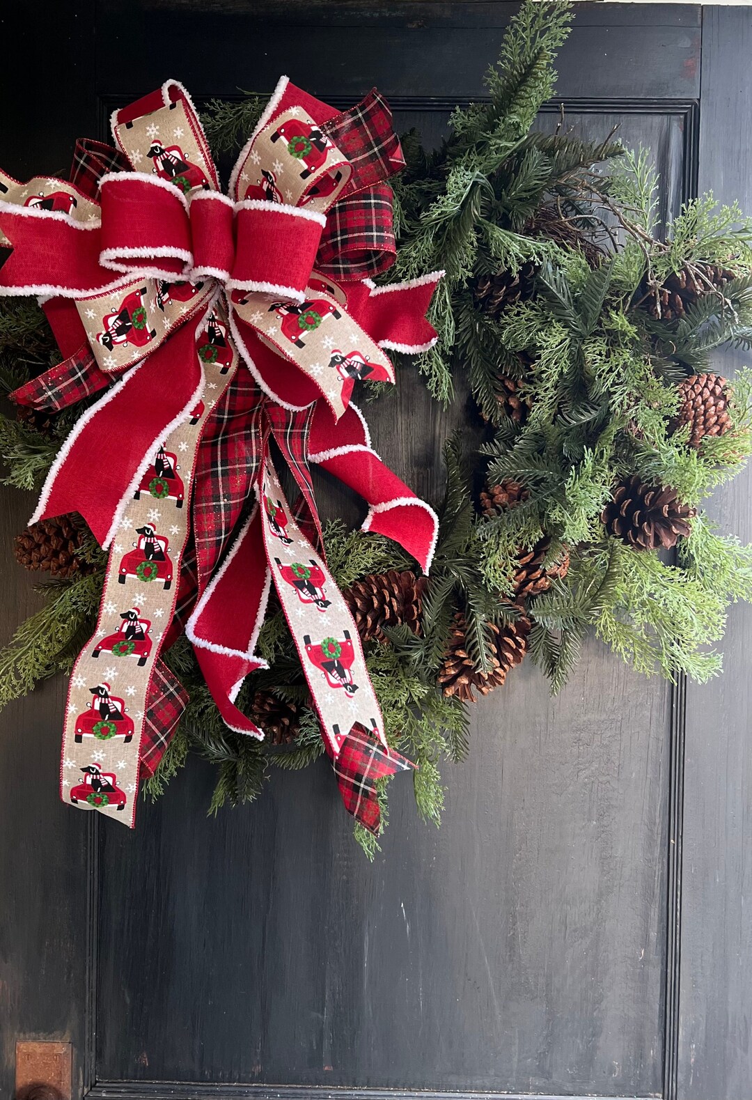 The Ember Black Lab Dane Christmas Tree Topper Bow, Mailbox Bow ...