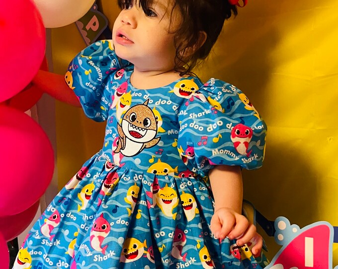 Baby Shark Dress,birthday Party Dress - Etsy