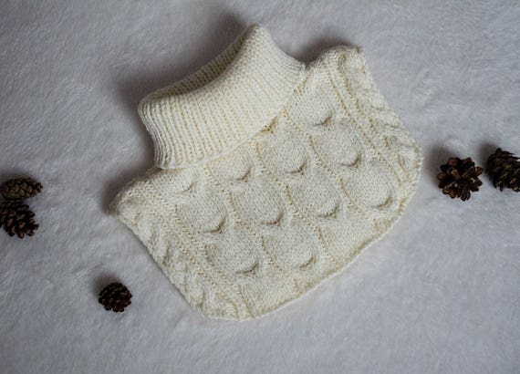 Knit Cable Turtleneck Dickey Wooly Cowl Scarf for Kids | Etsy