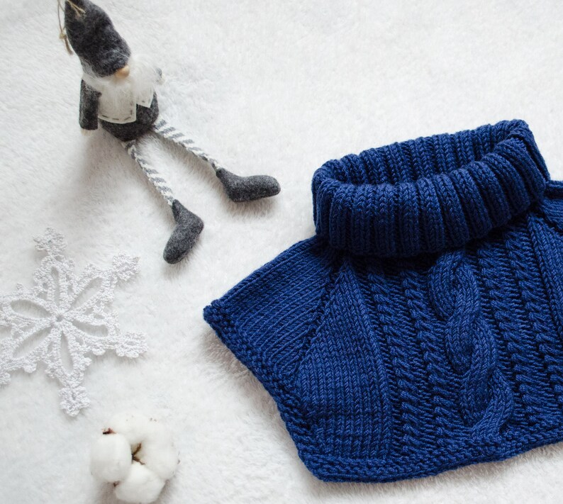 Blue Cable Dickey for Baby Boy Wool Knit Cowl Kids Neck Warmer - Etsy