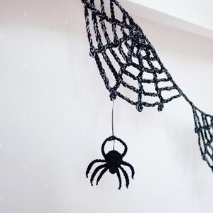 Spider Web Garland Halloween Hand Crochet Ornament With Spiders ...