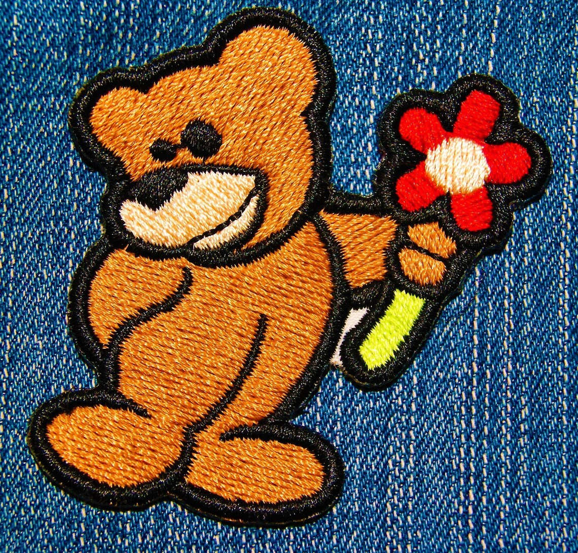 Patch.teddy Bear.love.for Denim.jean.jacket.fully Embroireded.great ...