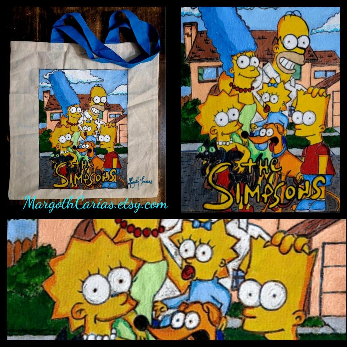 Tote Bag.handpainted.the Simpsons.exclusive.trending.xl - Etsy