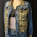 Jacket.denim.jean.handpainted.gold.3dtexturing.myowntechnique.size S/M ...