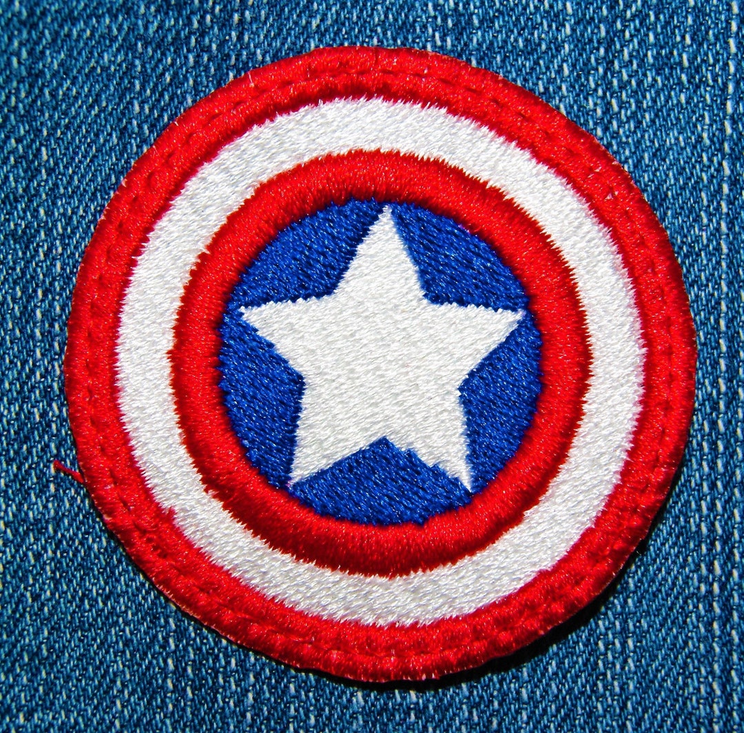 Patch.captain America.super Hero.fully Embroidered.vivid Colors.great ...