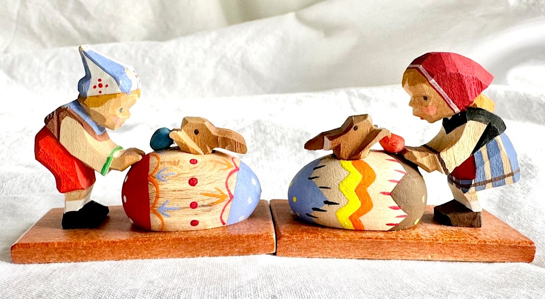 Hand Carved Easter Themed Figurine Set From the Emil Helbig Workshop - Etsy