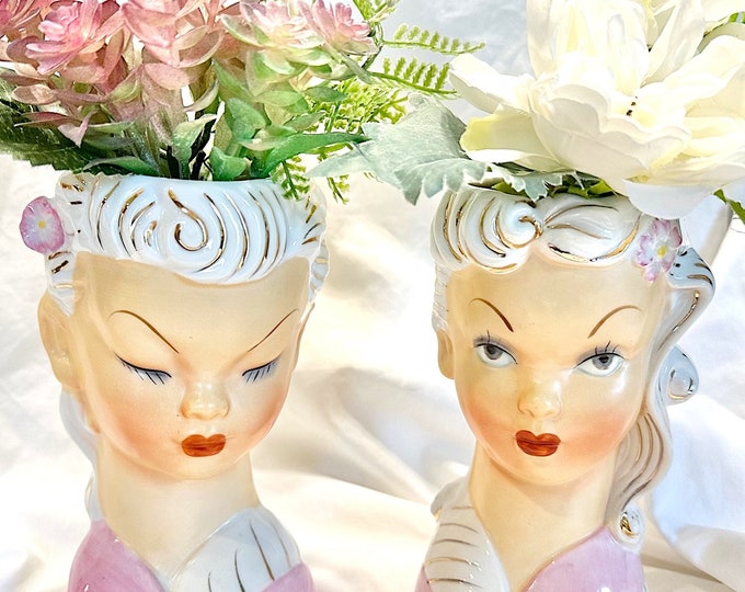 Glamorous Vintage Head Vase Napco and Relpo - Etsy