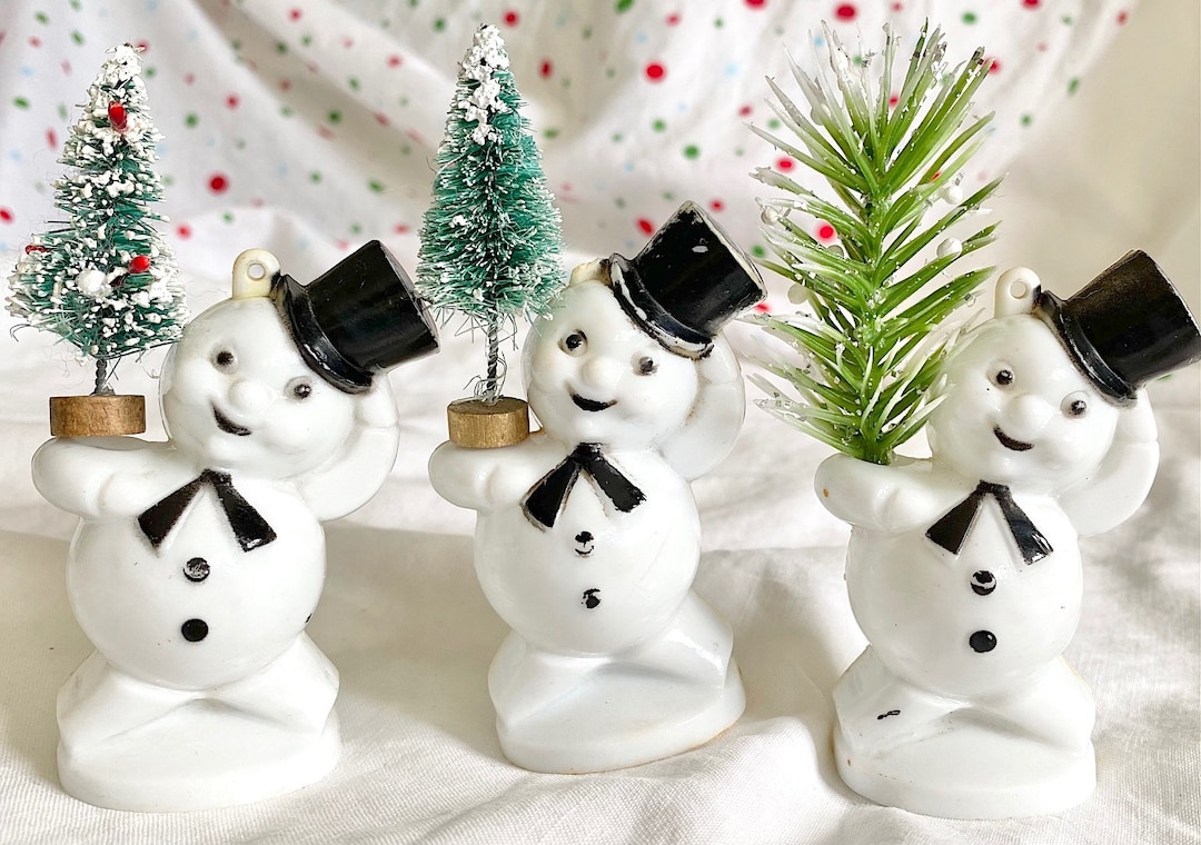Hard Plastic Snowmen Ornament/treat Holder From Rosbro Each One Sold ...