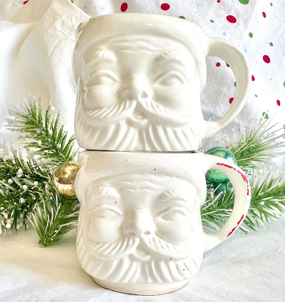 White Stackable Santa Mugs Made in Japan Each One Sold Individually - Etsy
