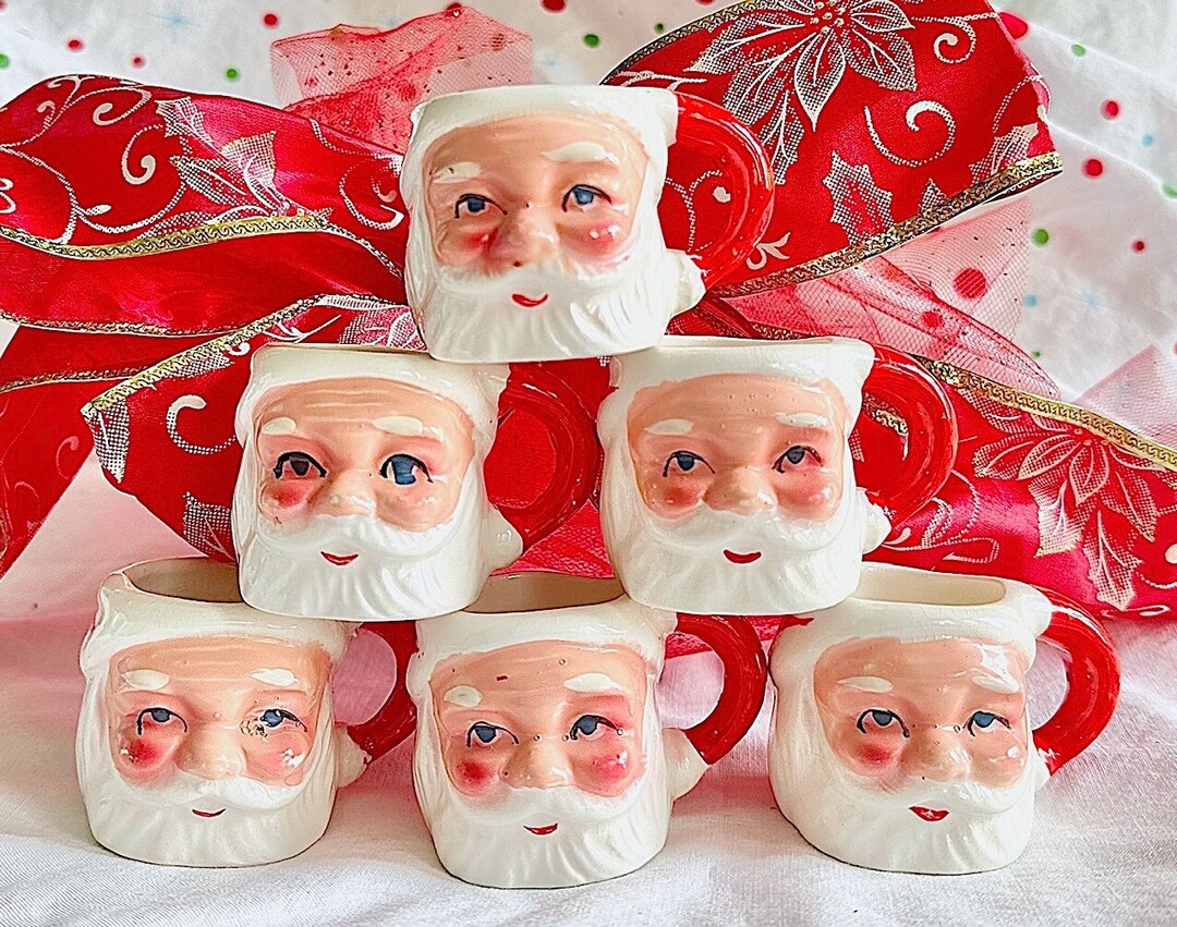 Hand Painted Miniature Santa Mugs Made in Japan – Each One Sold ...