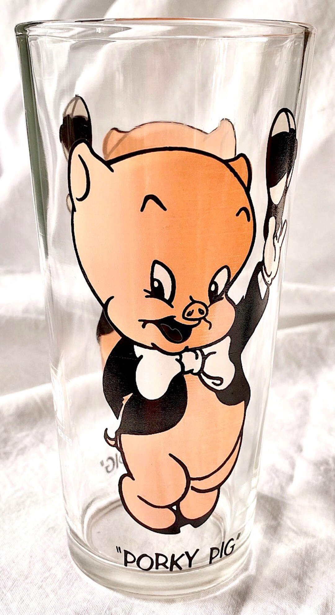 Vaso de vidrio promocional de Pepsi Cola con Looney Tunes Porky Pig ...
