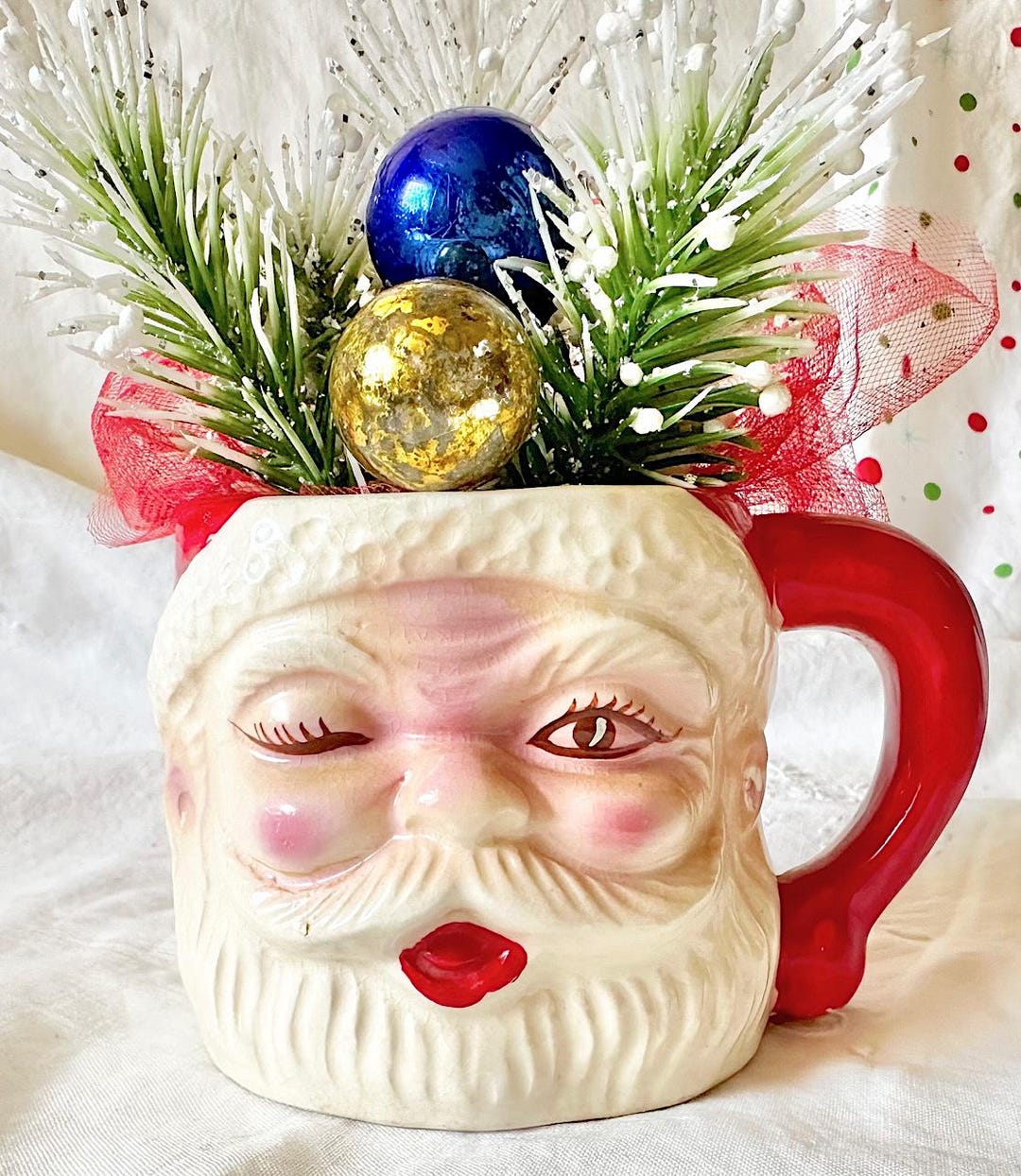 Unique Hand Painted Winking Santa Mug Made in Japan - Etsy