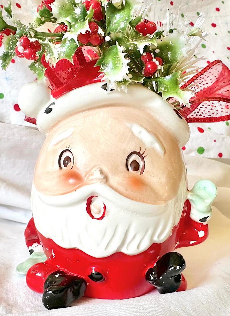 Hand-painted Humpty Dumpty Santa Planter From Napco Made in Japan - Etsy