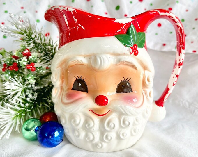 RESERVED — Super Cute Santa Pitcher From Napcoware Made in Japan - Etsy