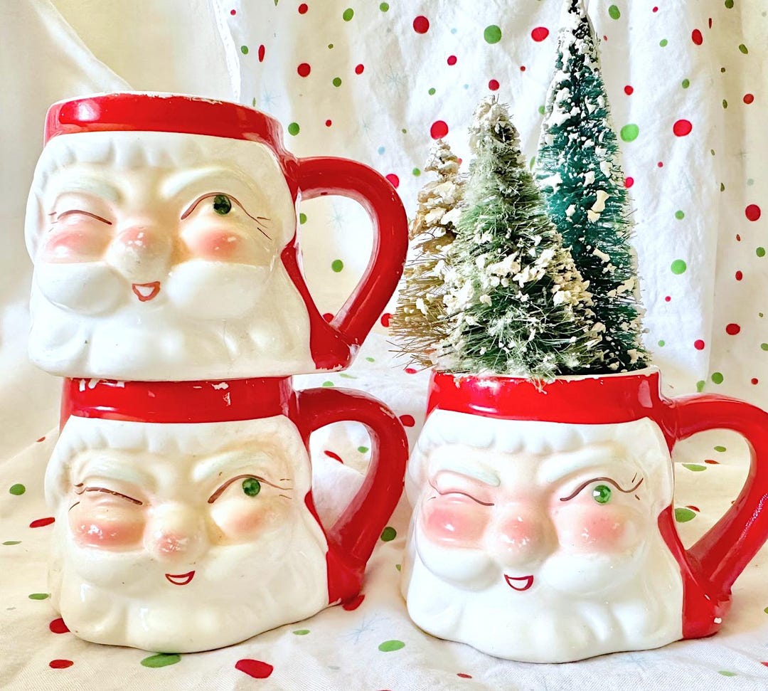 Winking Santa Mug With Rhinestone Eye From Holt~howard Japan – Each One ...