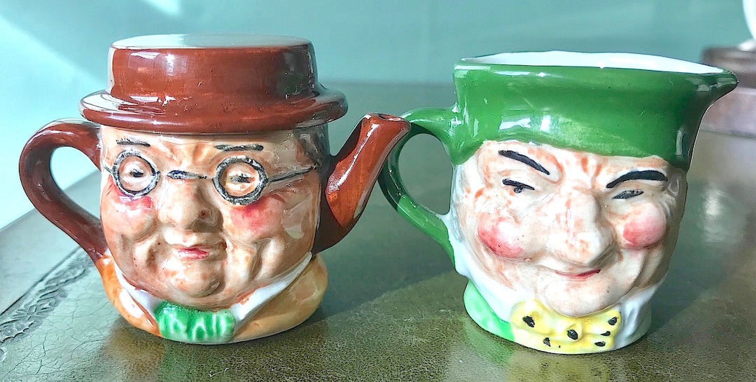 Miniature Toby Character Sugar & Creamer From Artone Pottery England - Etsy