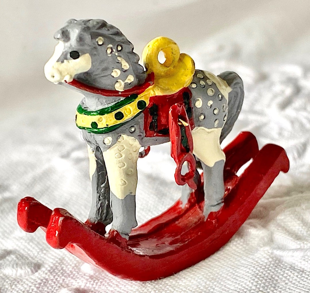 Miniature Cast Iron Rocking Horse Ornament - Etsy