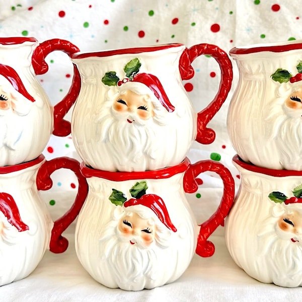 Vintage Santa Mugs - Etsy