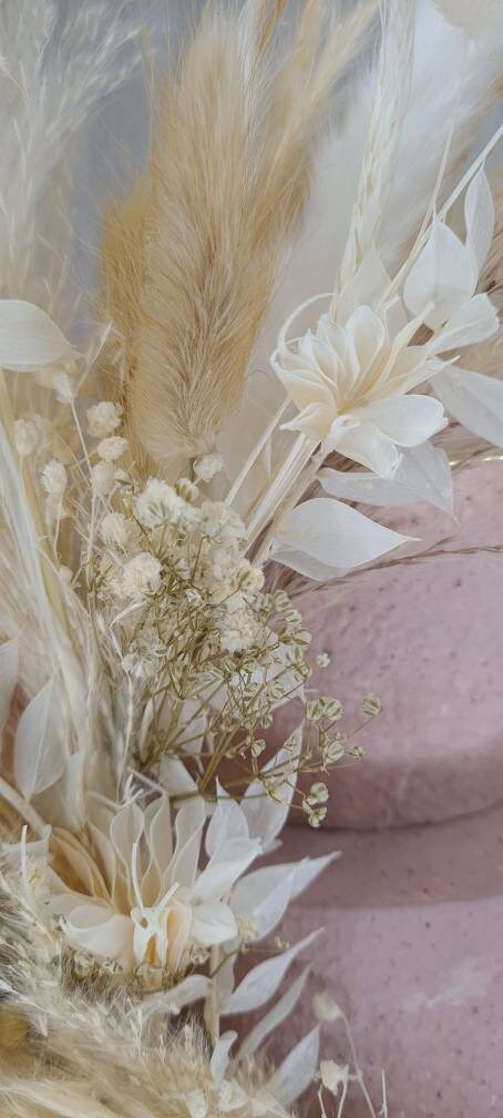 Neutral Boho 4 Inch 5.5 Inch Pampas Grass Cake Topper Wreath - Etsy