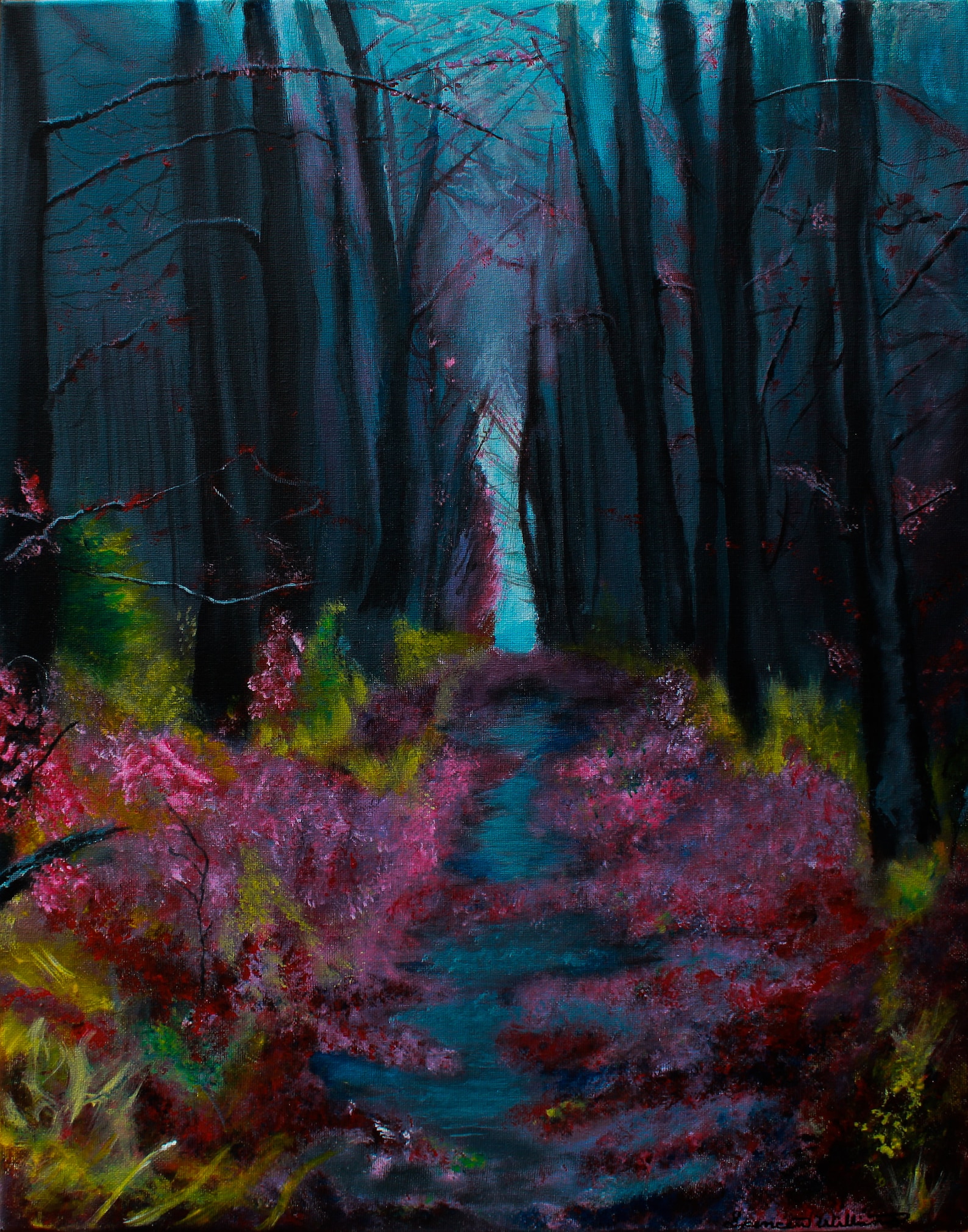 Original acrylic painting 18x24 Black Forest | Etsy