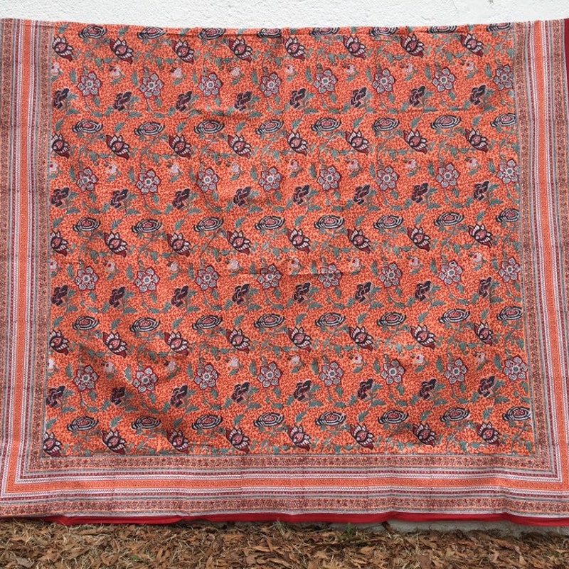 Block Print Indian Bedspread - Etsy