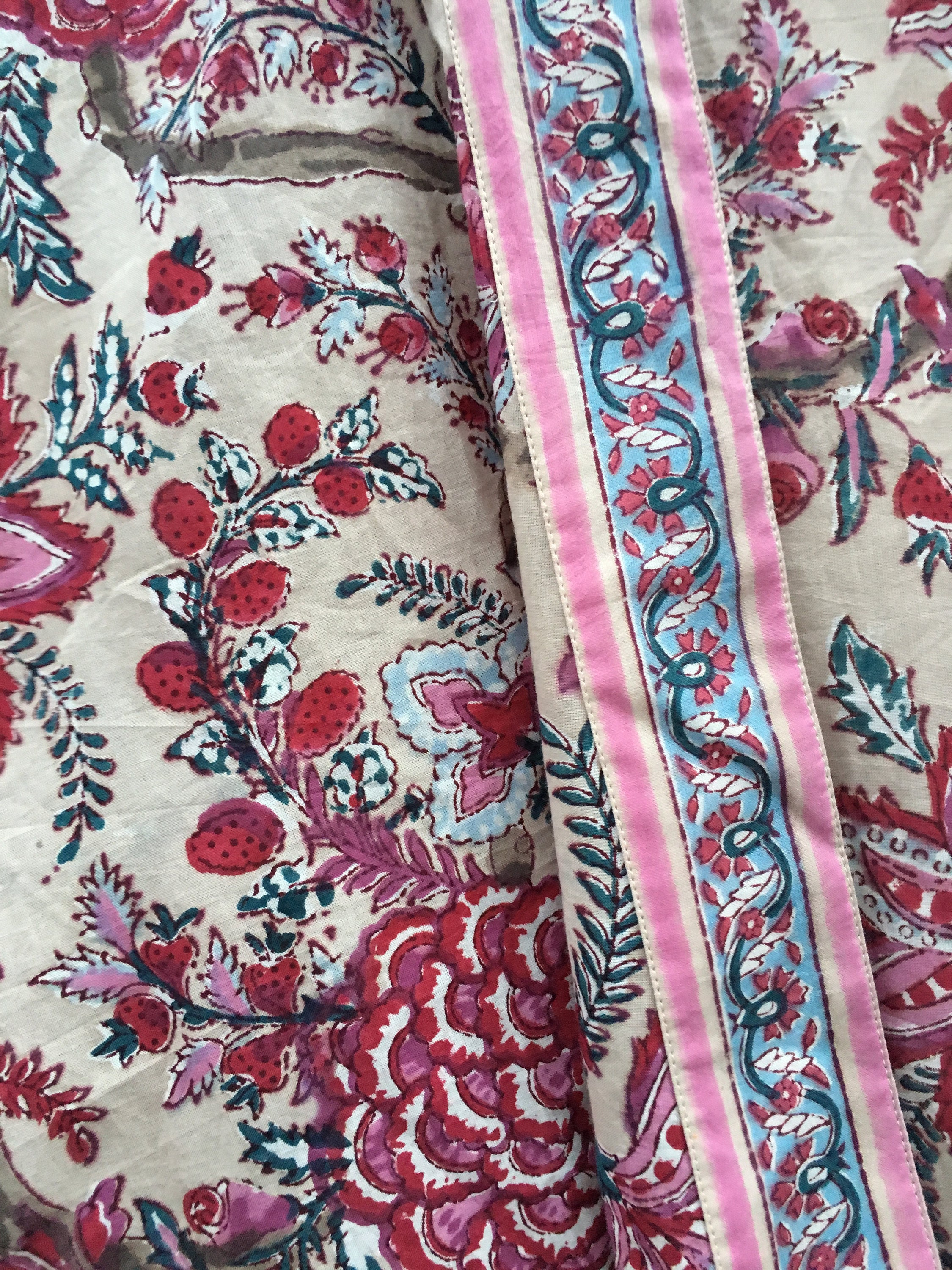 Hand-block Printed Floral Cotton Robe From India - Etsy Canada