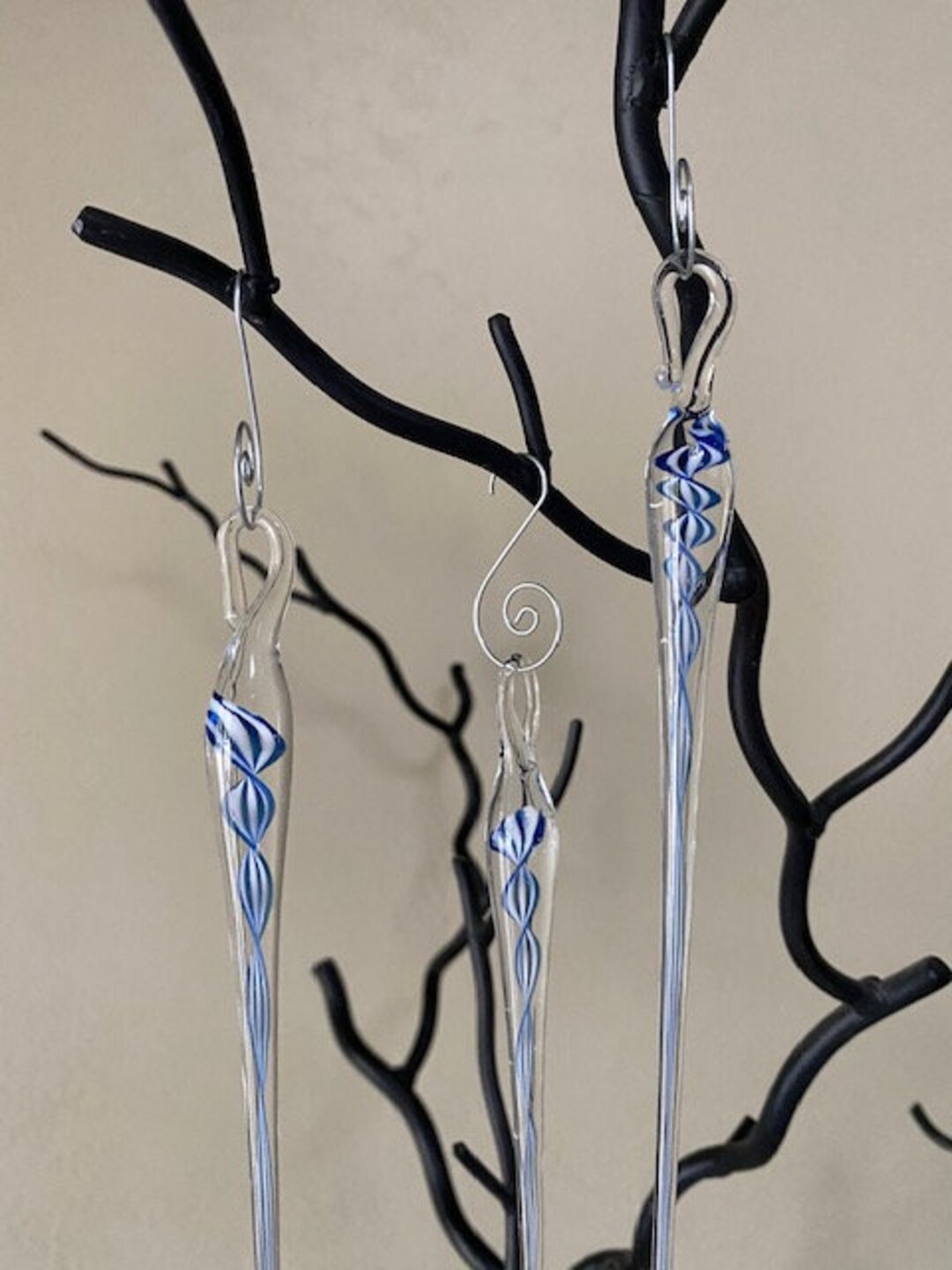 Handblown Glass Icicle Ornament - Etsy