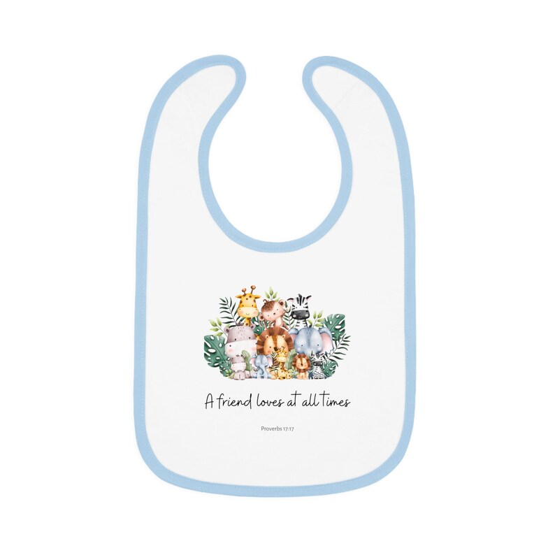 Christian Proverbs 17:17 A Friend Loves at All Times Baby Bib - Blue - Etsy