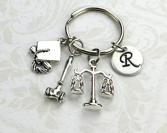 Personalized Attorney Keychain Scales of Justice Lawyer Gift - Etsy