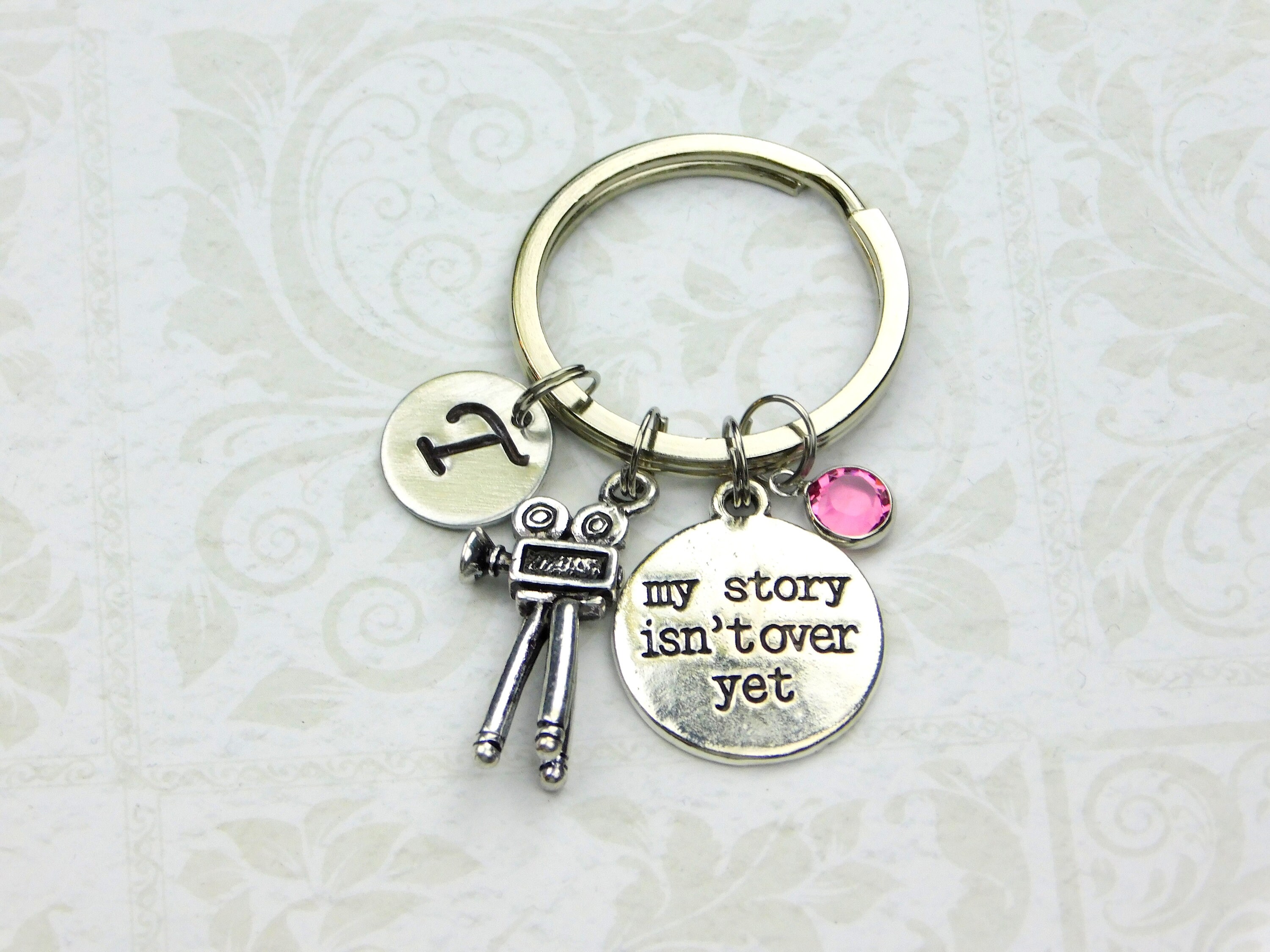 Movie Camera Keychain Personalized Initial Keychain Film - Etsy