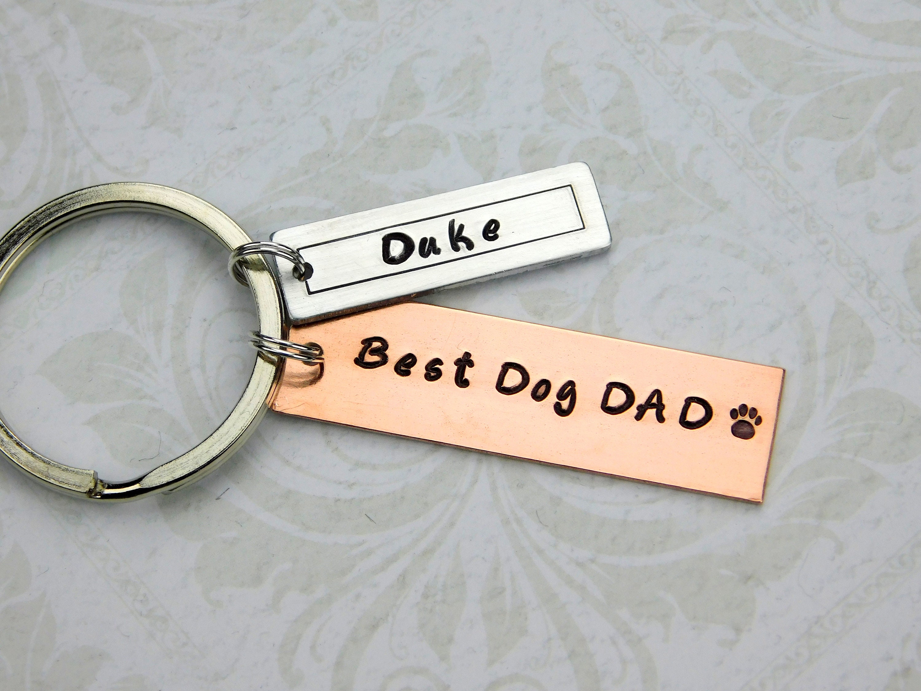 Personalized Dog Dad Keychain Best Dog Dad Gift Father's - Etsy