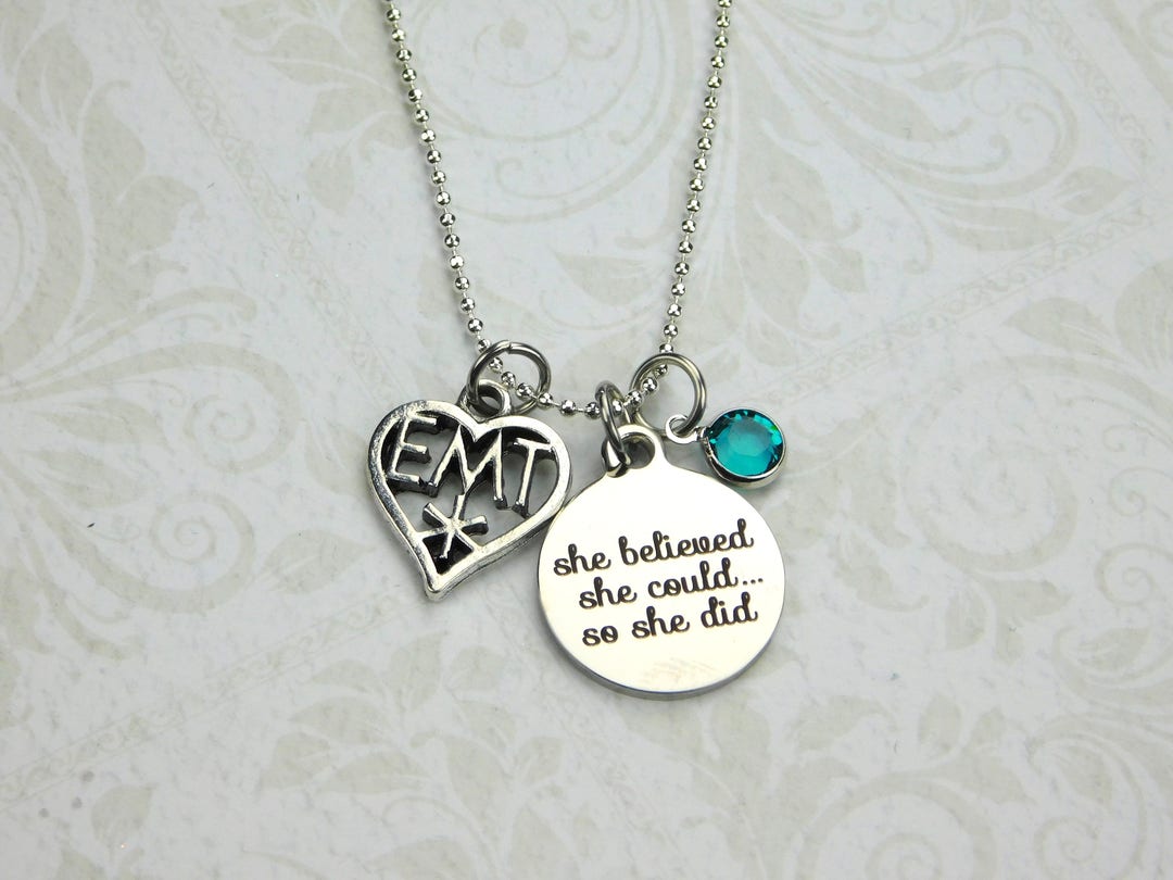 EMT Necklace, Emergency Medical Technician Necklace, First Responder ...