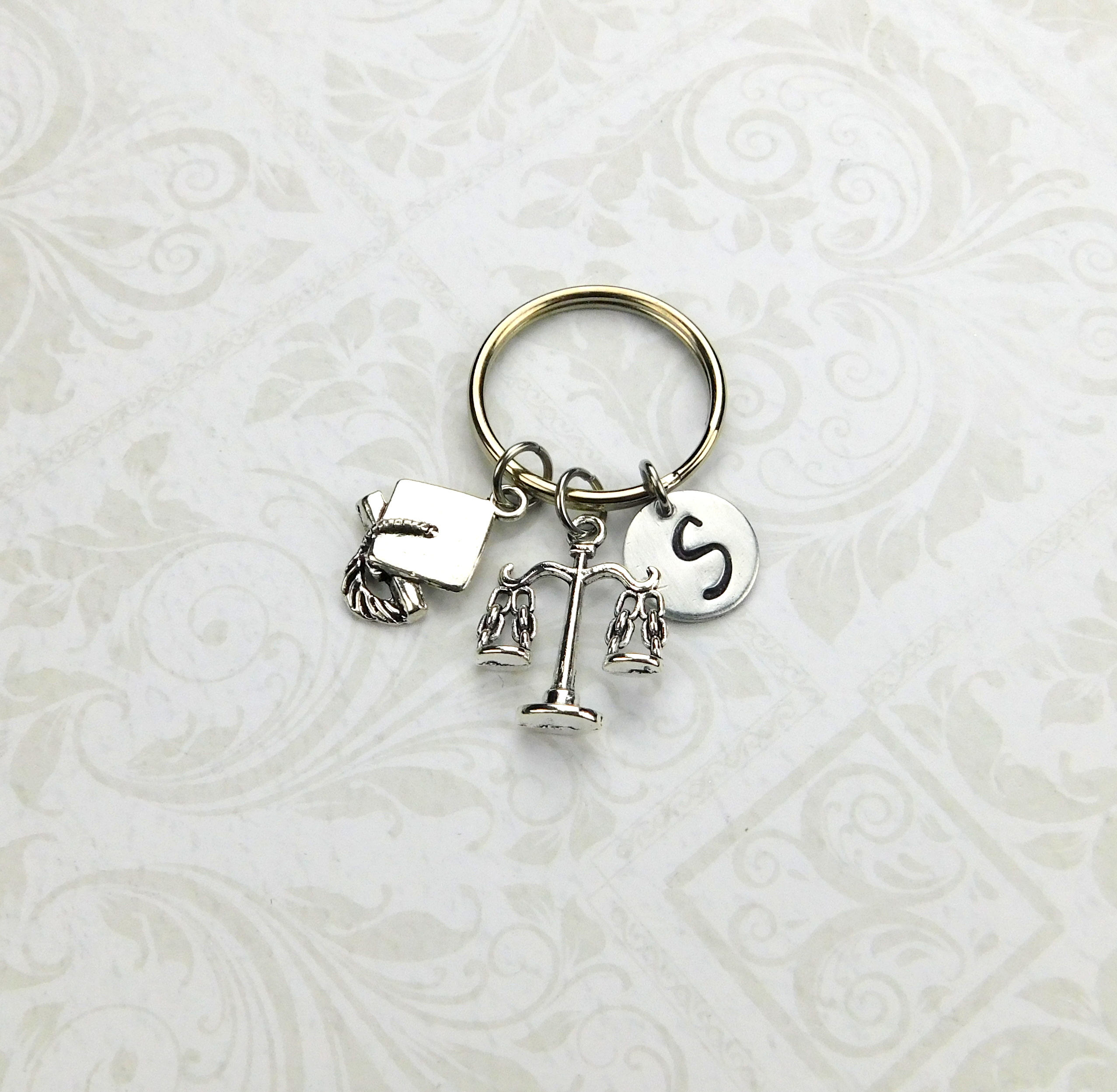 Personalized Lawyer Keychain New Attorney Keychain Initial - Etsy.de