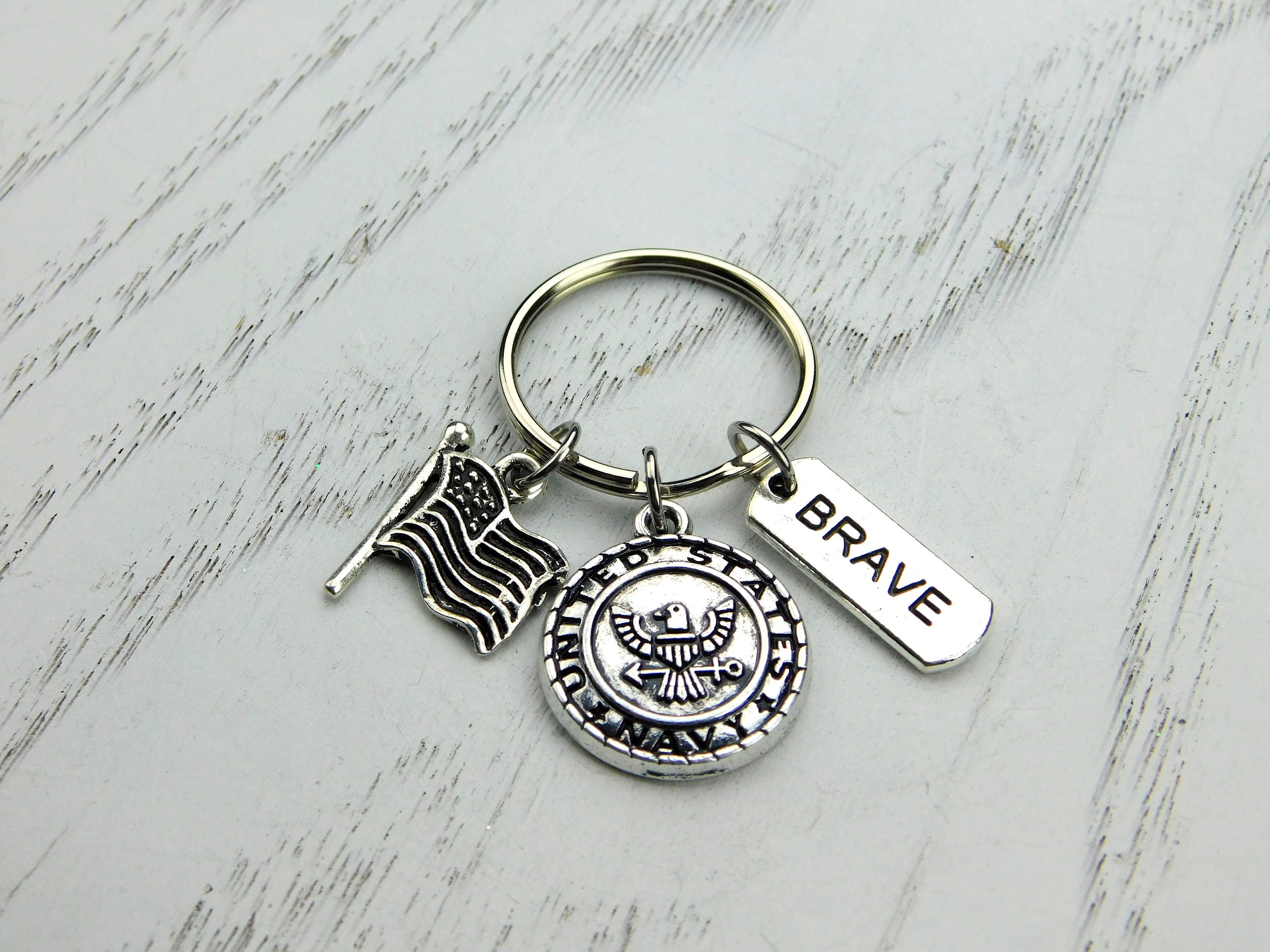Navy Keychain, Navy Jewelry, Navy Gift, Navy Wife, Military Keychain ...