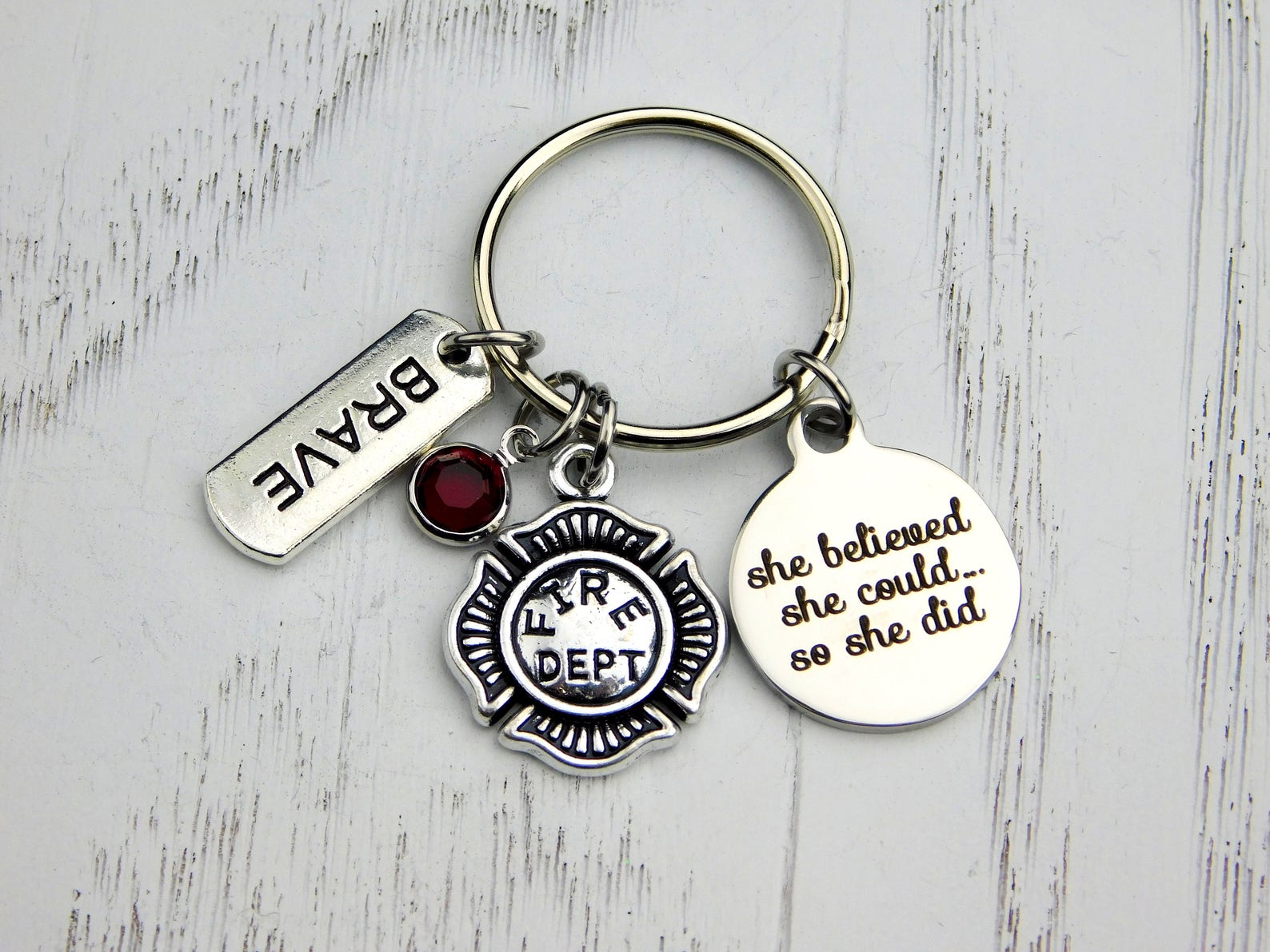 Personalized Firefighter Woman Keychain Female Firefighter - Etsy