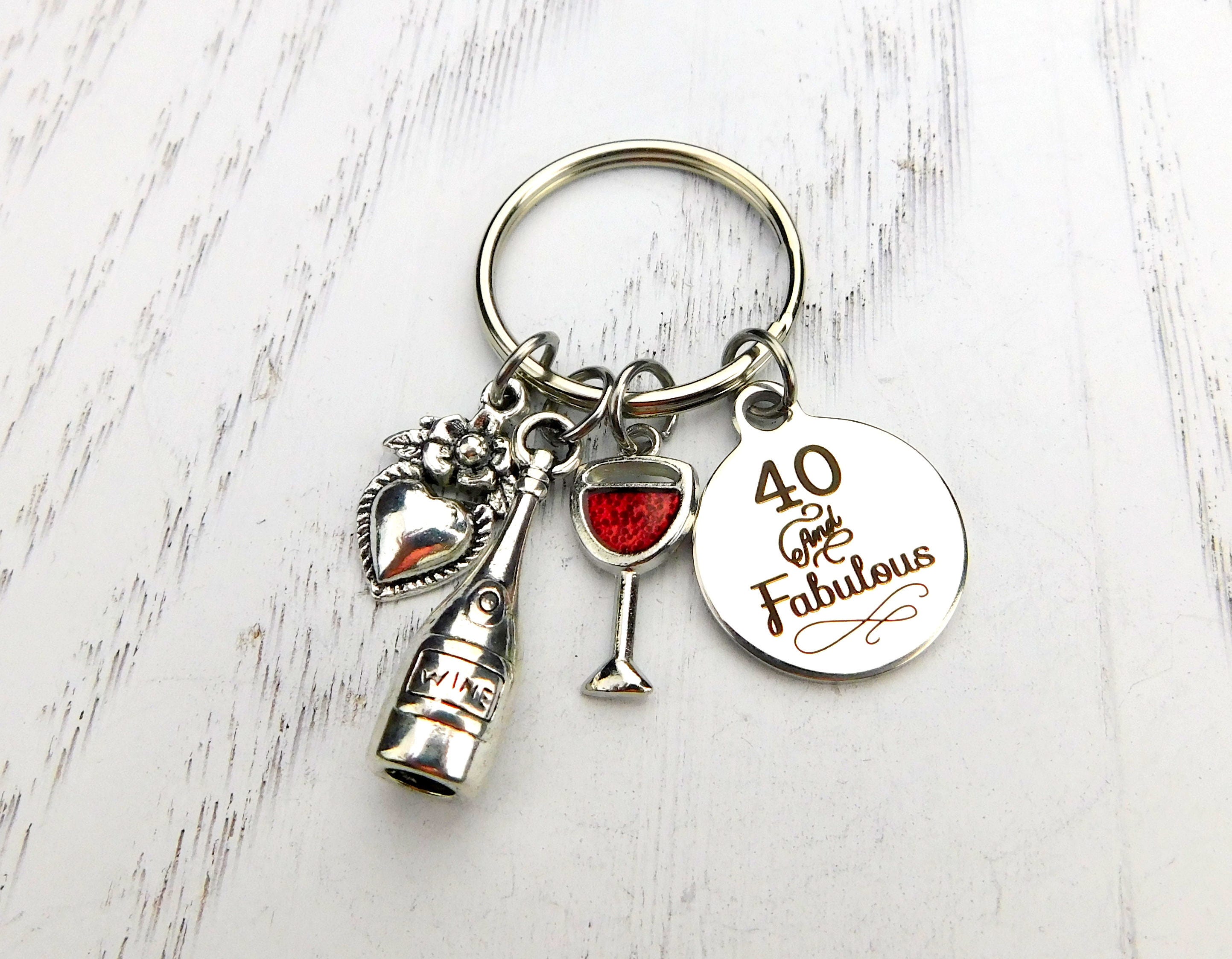 40 and Fabulous Keychain 40th Birthday Gift for Woman - Etsy