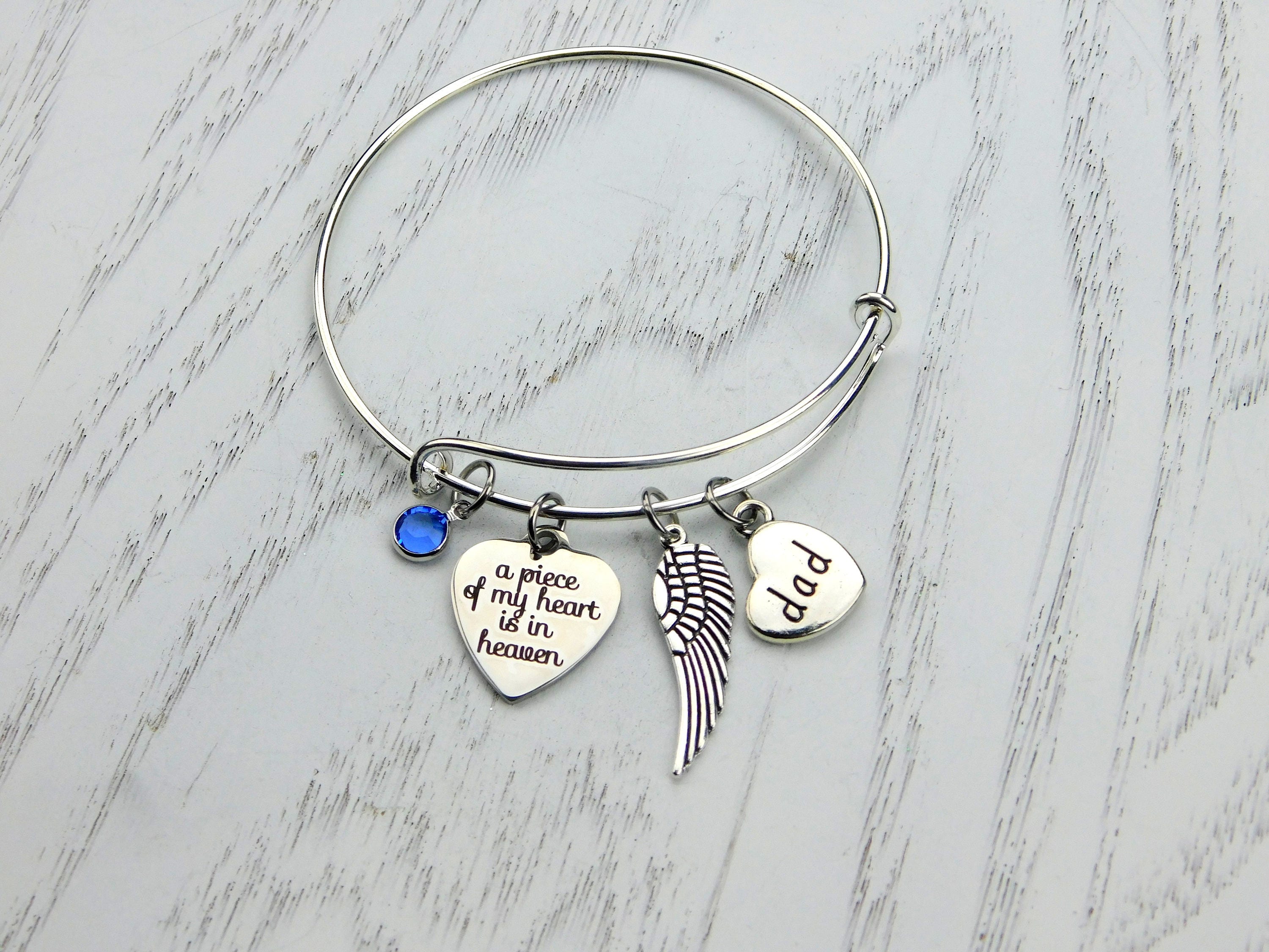 Dad Memorial Bracelet Memorial Bracelet Angel Wing Bracelet | Etsy