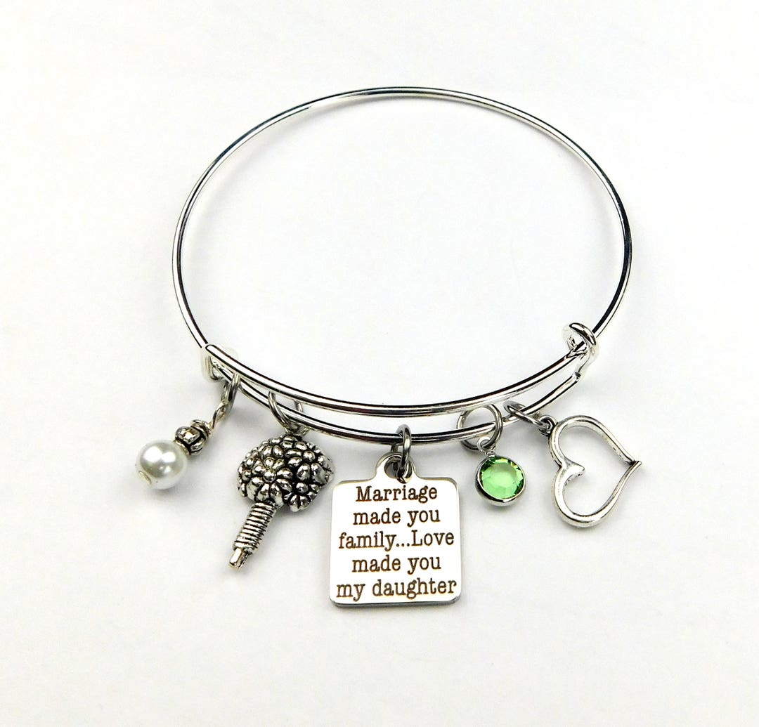 Daughter in Law Bracelet, Bride to Be, Bangle Bracelet, Wedding Shower ...