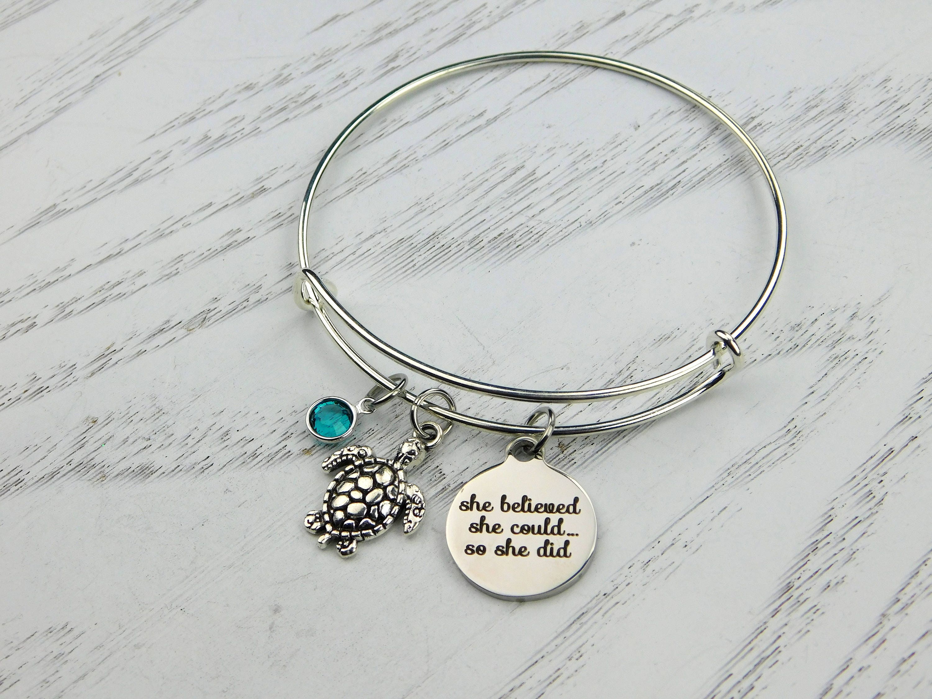 Weight Loss Bracelet, Turtle Club Bracelet, She Believed She Could ...