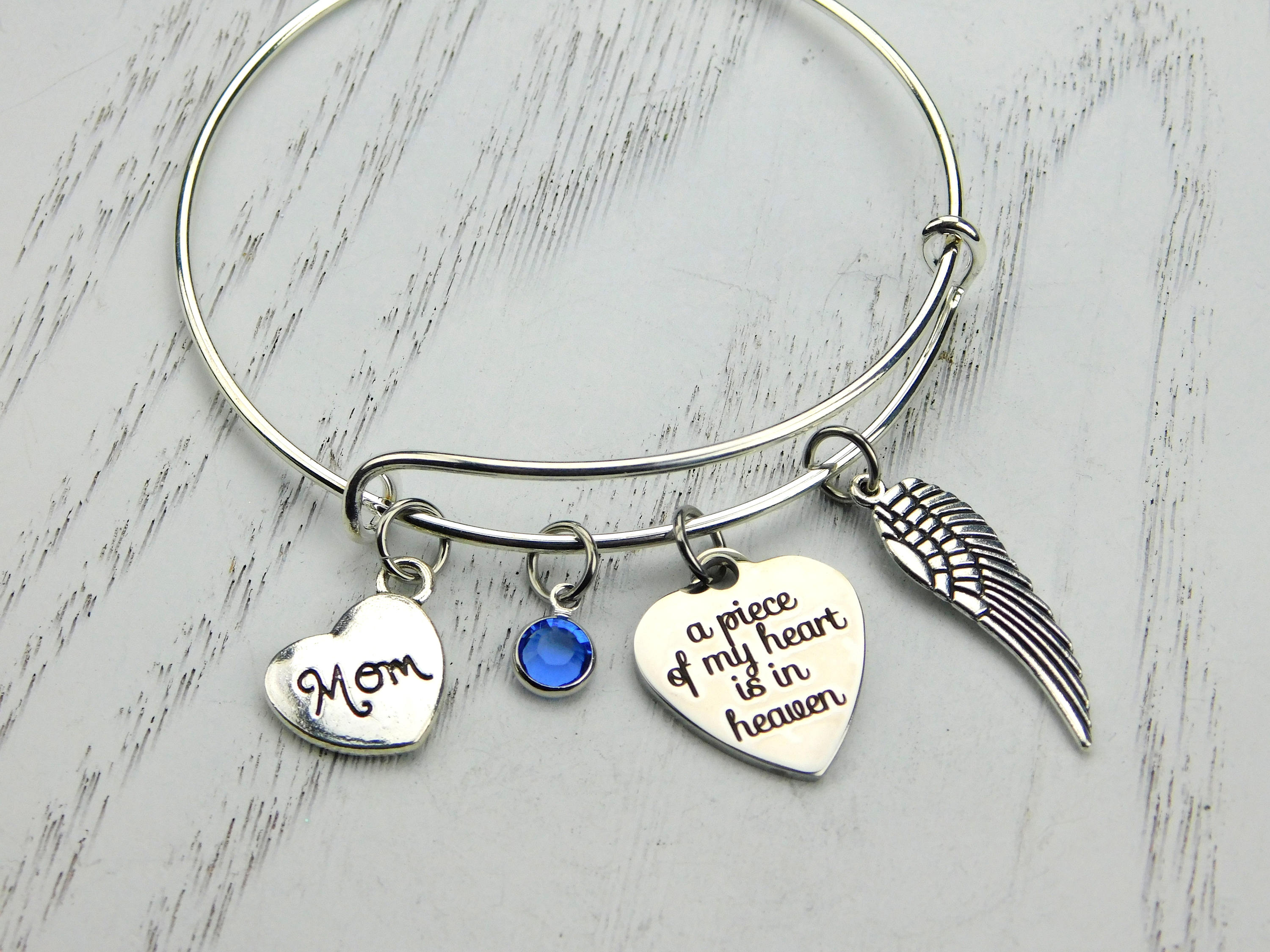 Mom Memorial Bracelet Memorial Bracelet Angel Wing Bracelet - Etsy