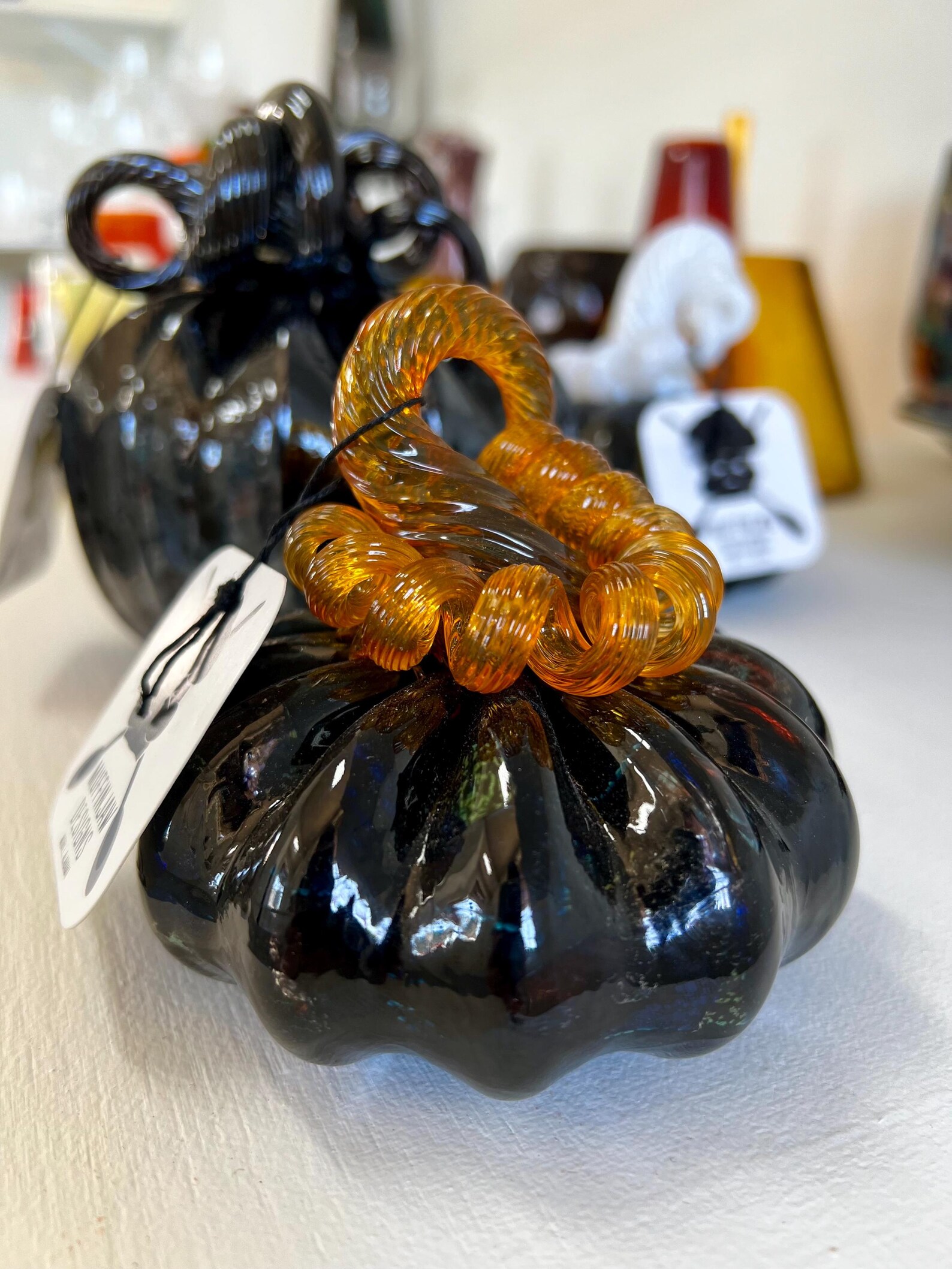 MINI Halloween Glass Pumpkin - Etsy