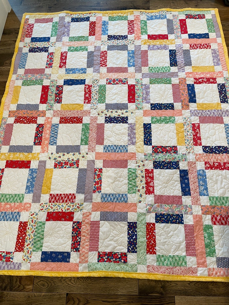 Multi-colored Patchwork Quilt - Etsy