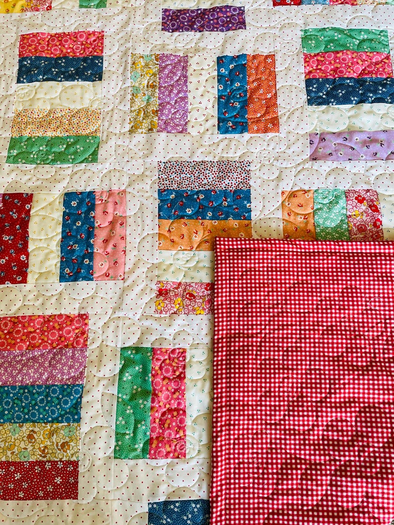 Multi-colored Patchwork Quilt - Etsy