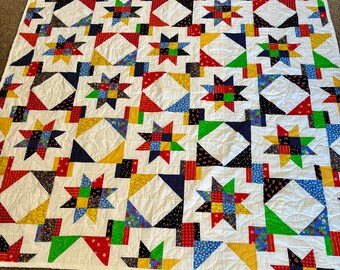 Multi-colored Patchwork Quilt - Etsy