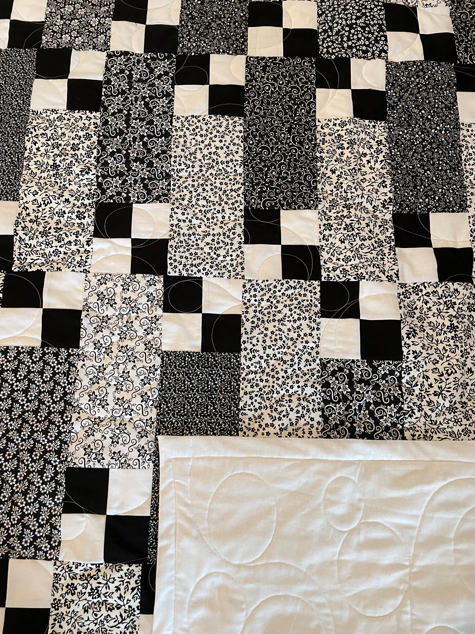 Black and White Patchwork Quilt - Etsy