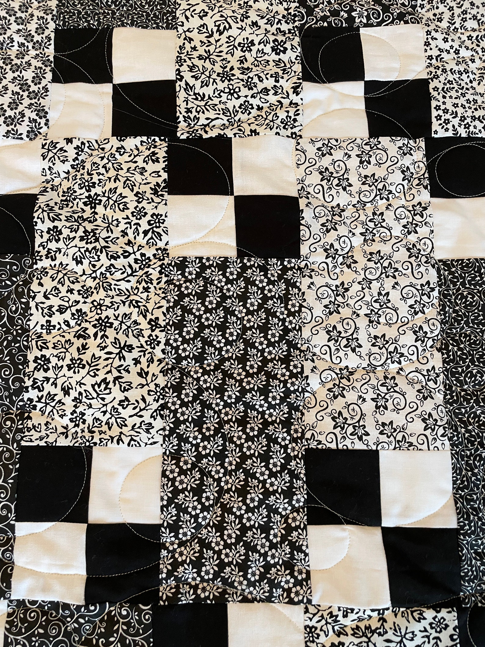 Black and White Patchwork Quilt - Etsy