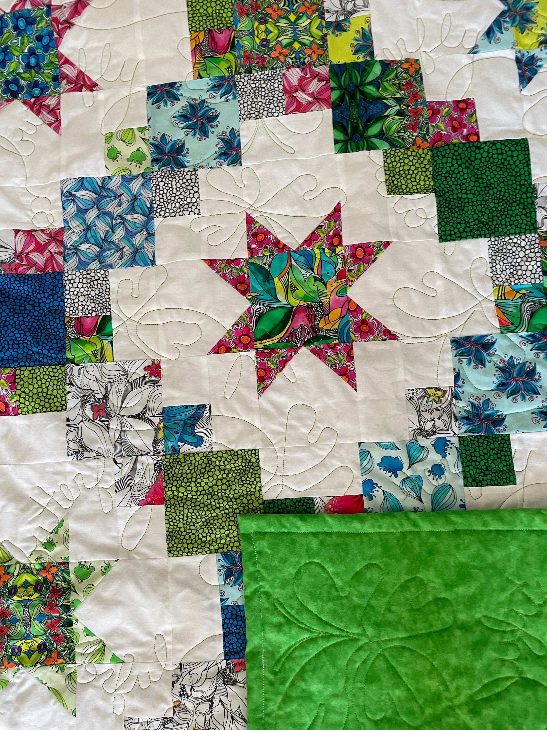 Multi-colored Patchwork Quilt - Etsy