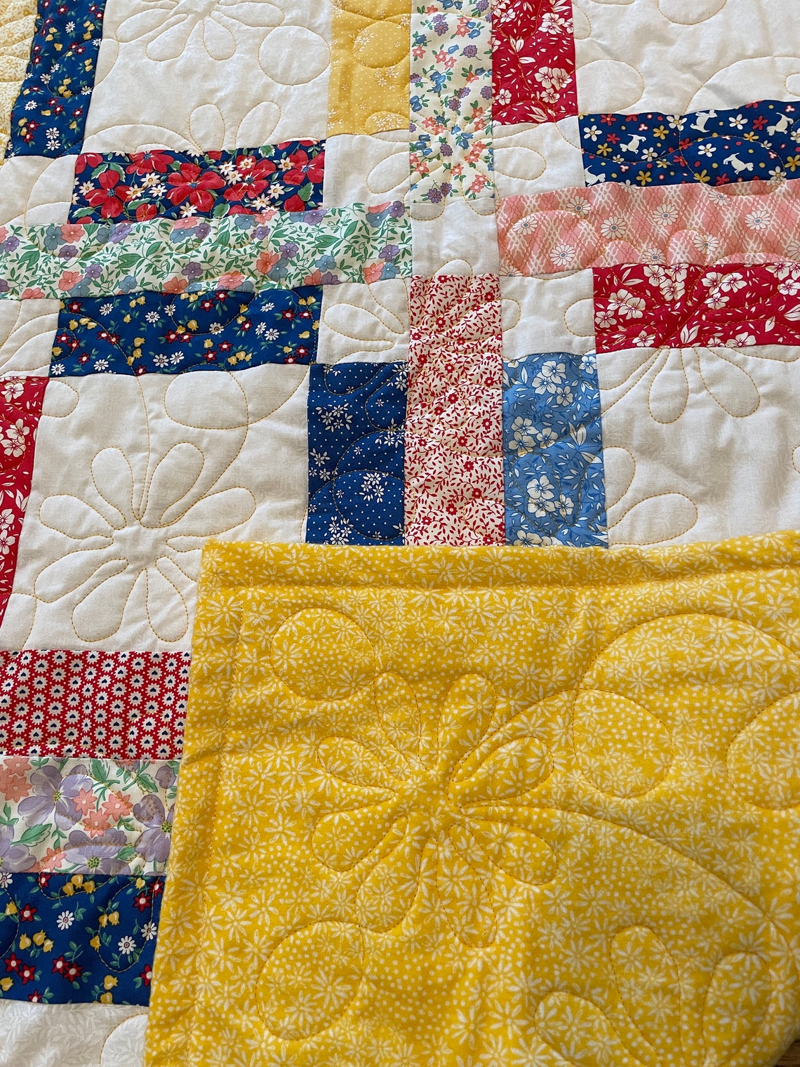 Multi-colored Patchwork Quilt - Etsy